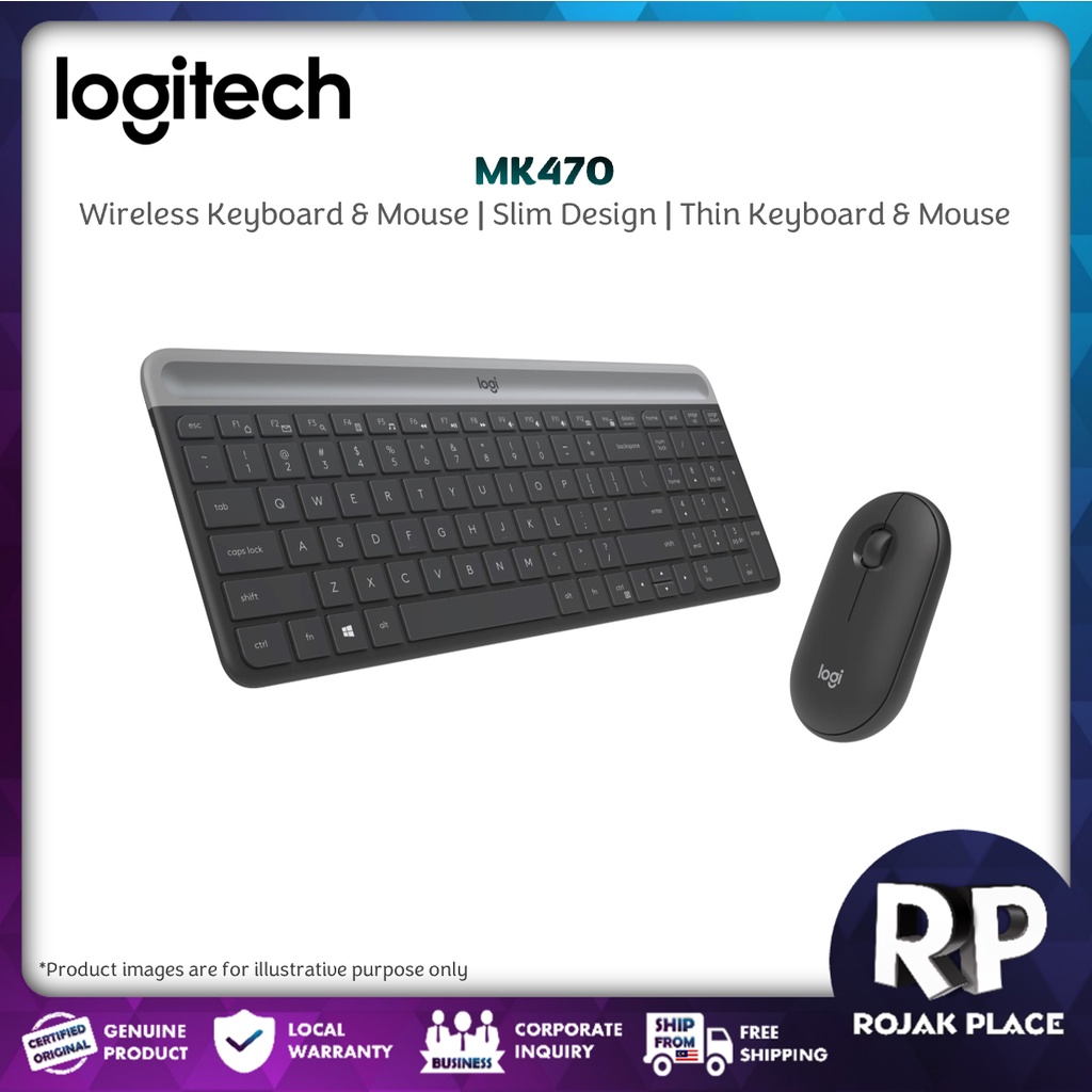 Logitech Mk470 Slim Wireless Keyboard And Mouse Combo Unifying Usb
