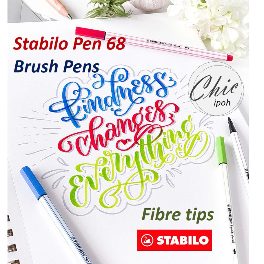 Stabilo Pen 68 Brush Pens | Brush Tip | Brush Lettering Hobby Artist ...