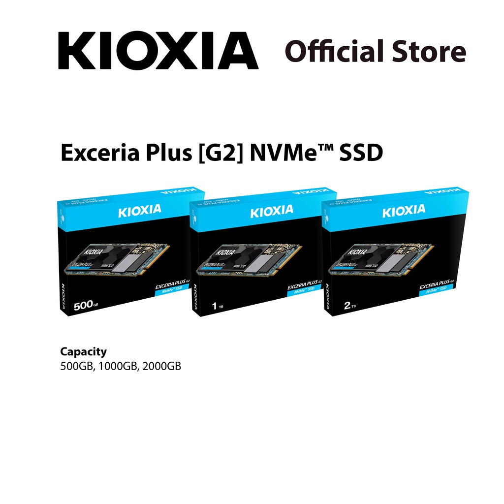 KIOXIA EXCERIA NVME Plus G2 SSD M.2 Type 3400MB/s (500GB/1TB/2TB) | Shopee Malaysia