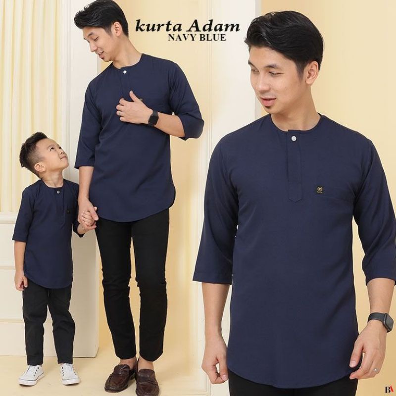 KURTA ADAM NAVY BLUE LELAKI DEWASA TELUK BELANGA LEHER JOHOR KURTA ...