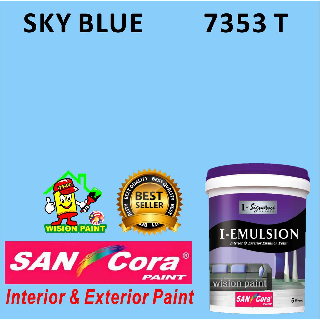 SKY BLUE 7353 T ( 5L ) SANCORA I-EMULSION PAINT FOR INTERIOR AND ...