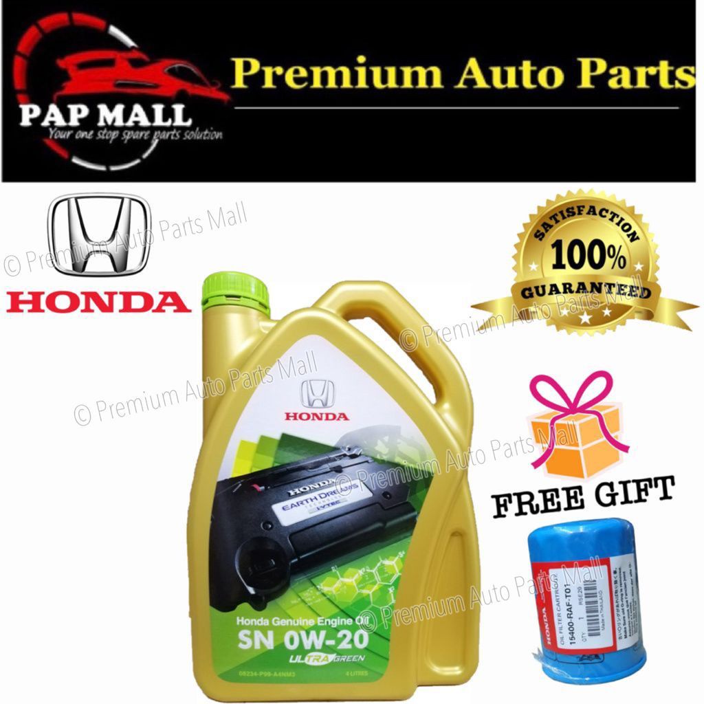 Honda Genuine Fully Synthetic SN 0W20 4L Engine Oil with Honda Oil ...