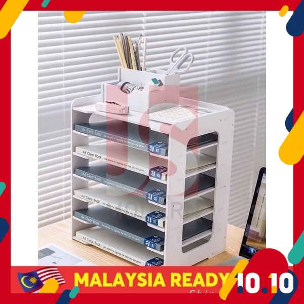 Document rack paper tray file organizer office table top rack rak ...