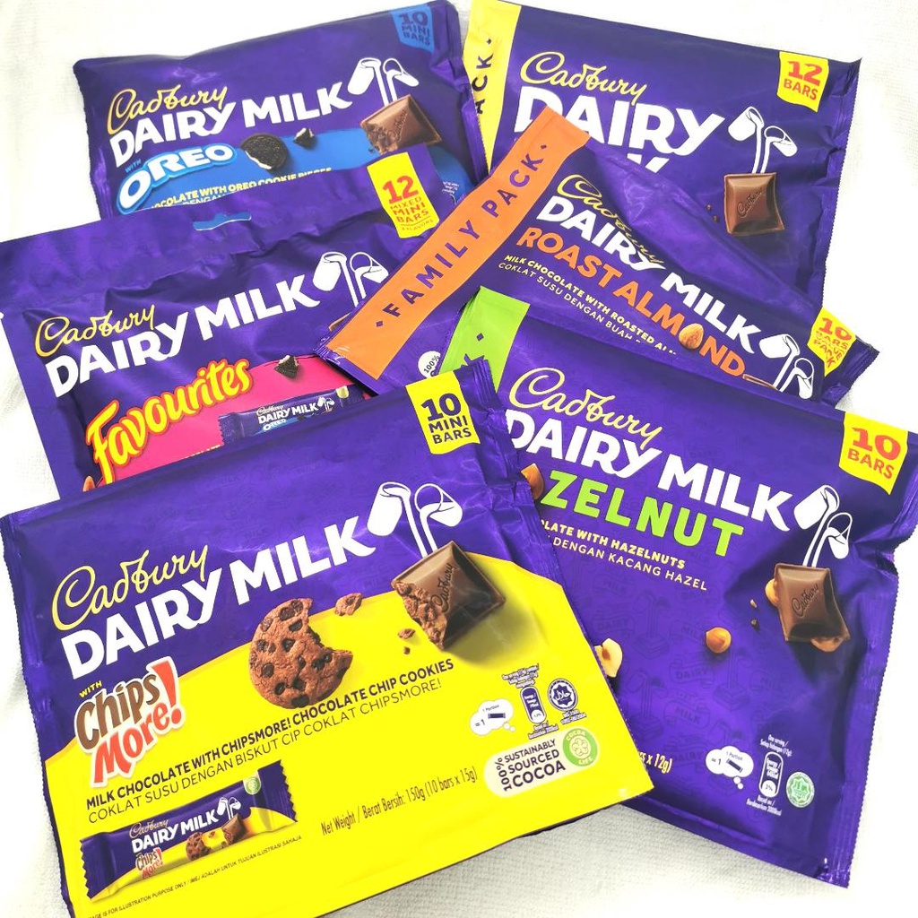Cadbury Dairy Milk Chocolate Doybag Milk Chocolate Hazelnut Almond Oreo Chipsmore