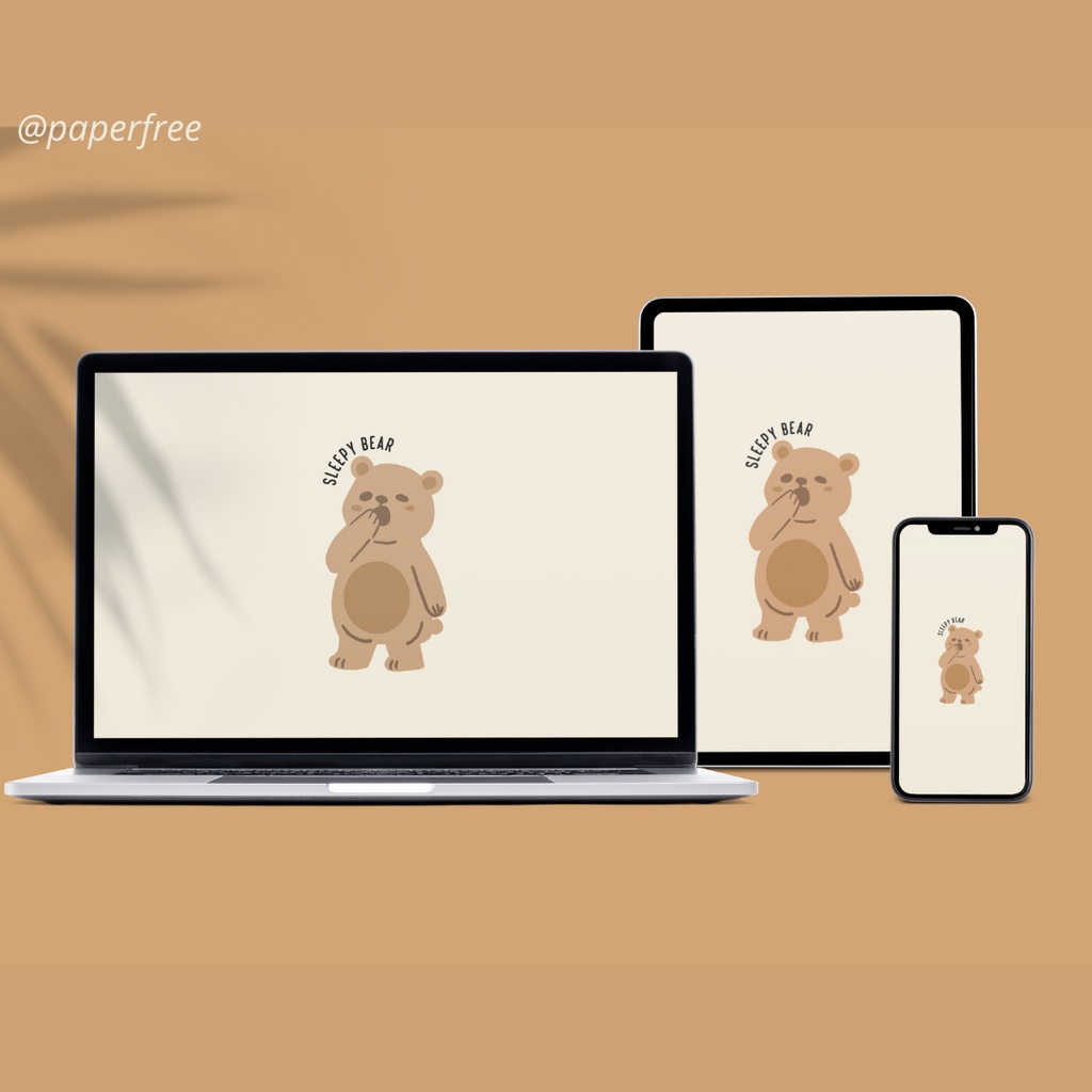 Cute Sleepy Bear Desktop Phone Tablet Ipad Illustrated Wallpaper ...