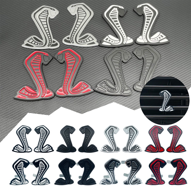 3D Metal Mustang Snake Cobra Viper GT350 Logo Car Stickers Decals Front ...