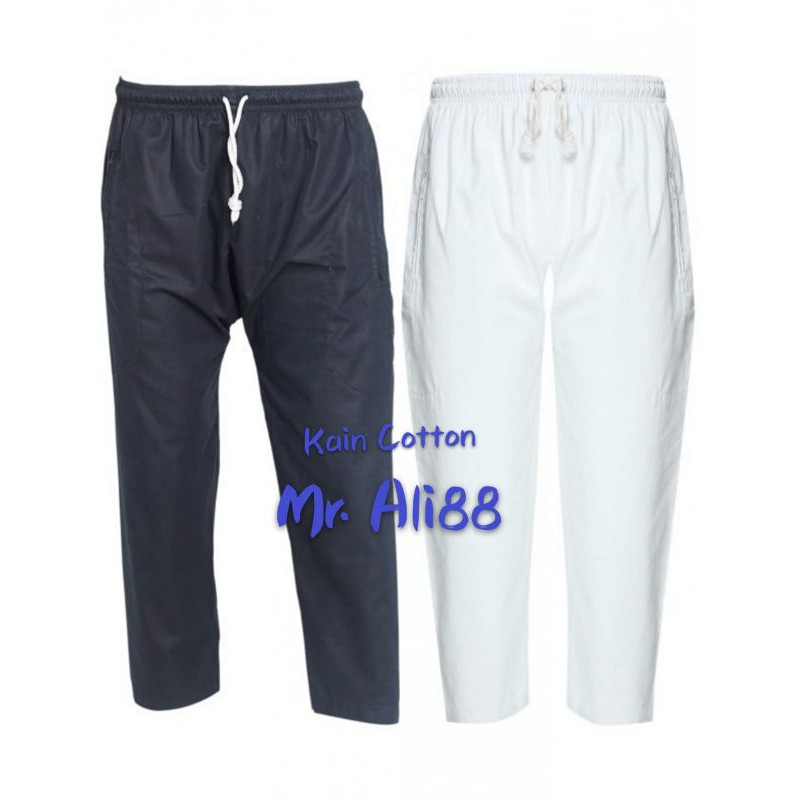 SELUAR JUBAH Lelaki Seluar Kurta, COTTON TEBAL BLACK & WHITE ,Seluar ...