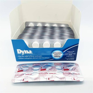 Dyna Dynamol Tablet - Paracetamol 500mg (15 x 10 Tablets) Melagakan ...