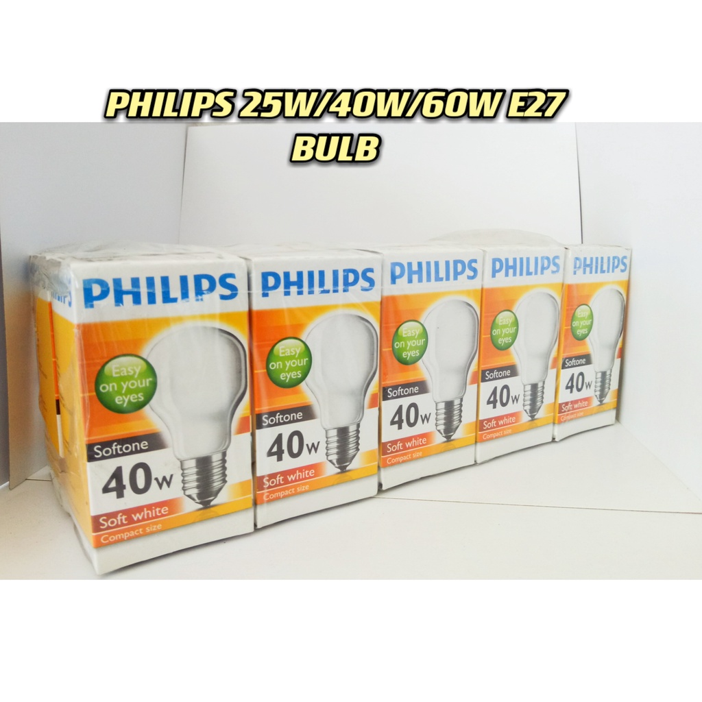 PHILIPS 40W/60W E27 BULB (1 SET 10PCS) | Shopee Malaysia