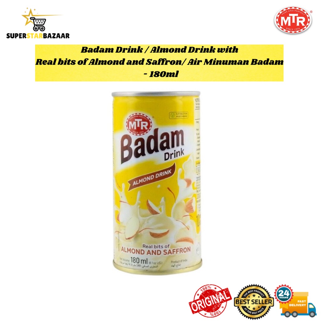MTR Badam Drink / Almond Drink with Real bits of Almond and Saffron ...