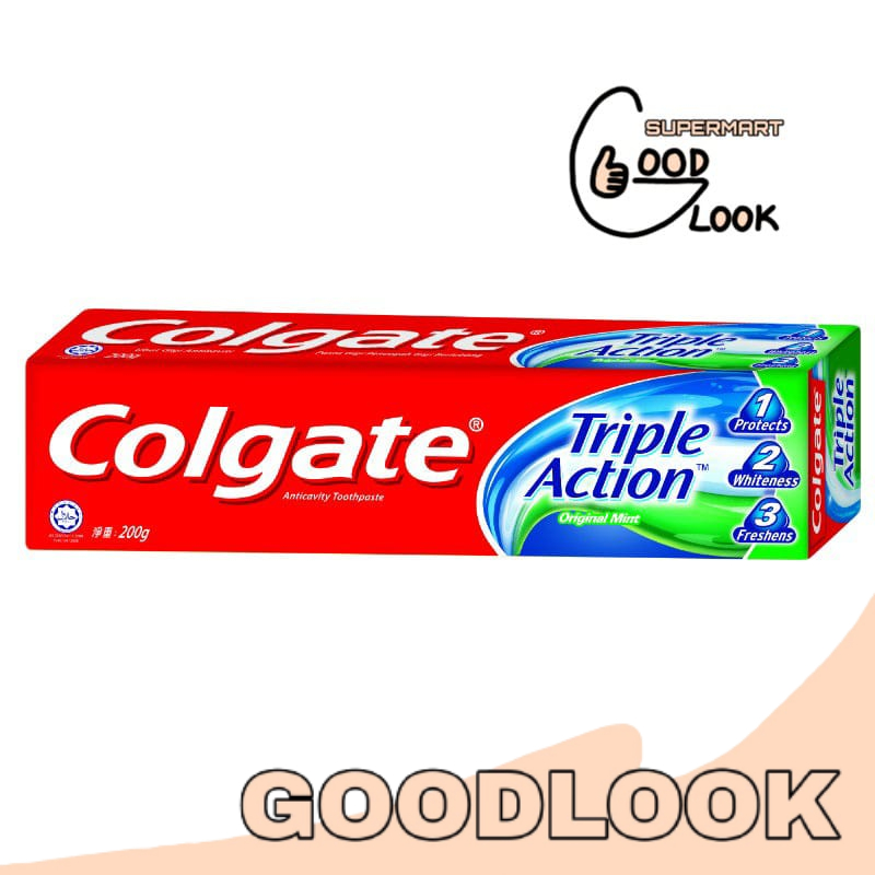 Colgate 200g Triple Action Original Mint Toothpaste / Ubat Gigi ...