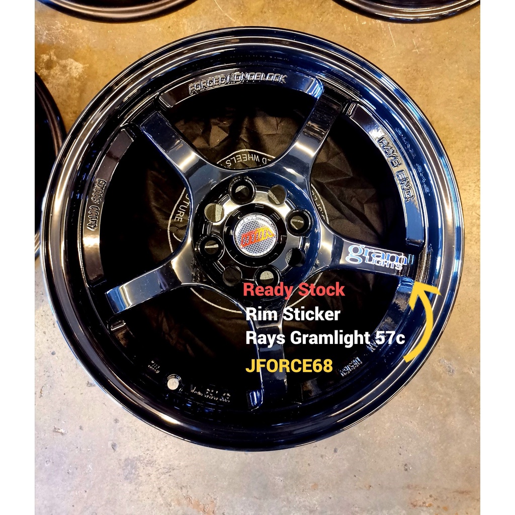 Rim Sticker Gramlight sticker 57c rays Myvi Alza Axia Saga Flx Waja ...