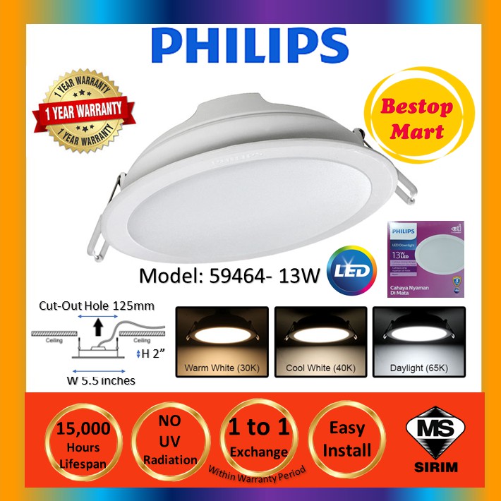 PHILIPS MESON ROUND LED DOWNLIGHT [3" 3.5W-59441][4" 9W-59449][5" 13W-59464][6" 17W-59466][7 ...