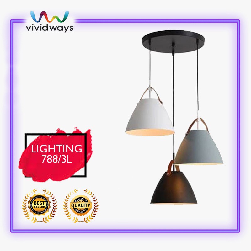 K2 VIVIDWAYS PENDANT LAMP/3L E27 HOLDER SIMPLE AND MODERN | Shopee Malaysia