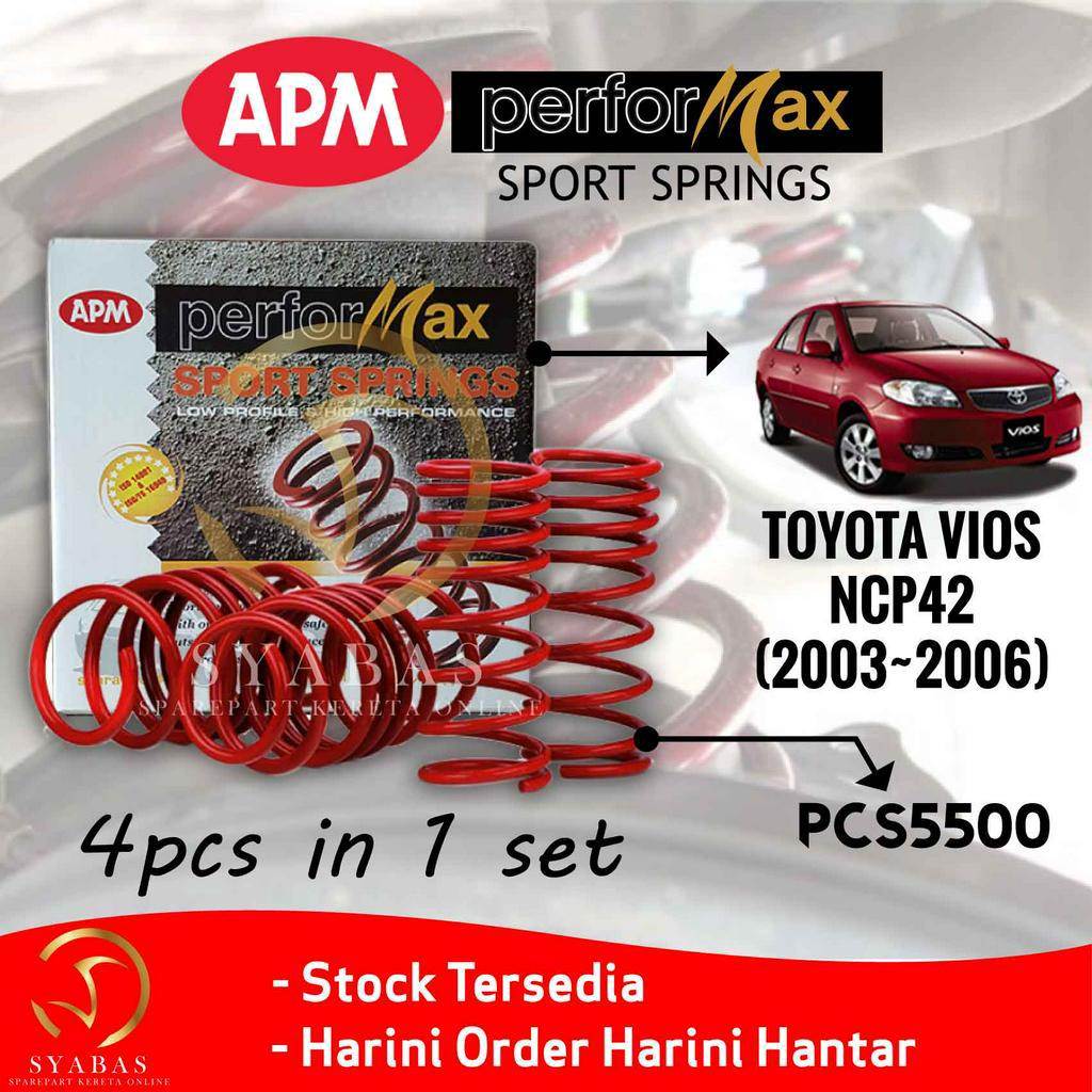 ORIGINAL APM PERFORMAX SPORT SPRING TOYOTA VIOS NCP42 (2003~) 4 PCS ...