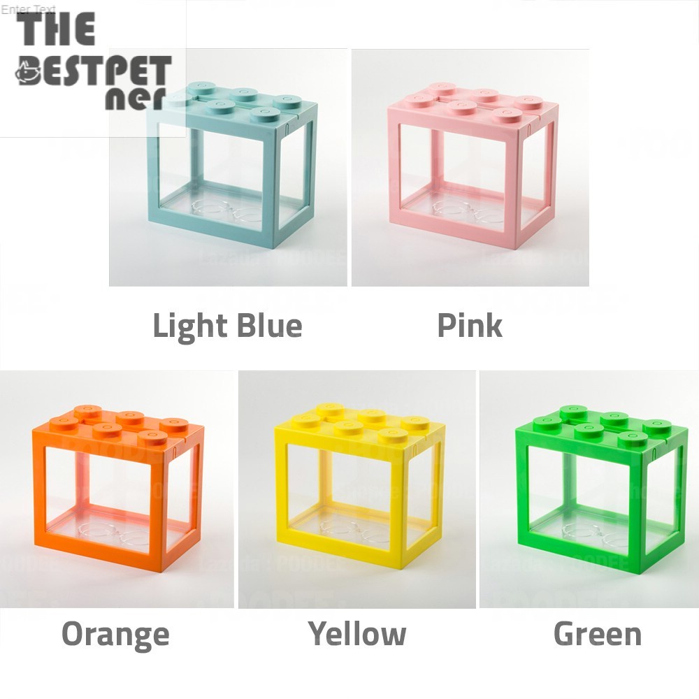 PETS Betta Fish Mini Aquarium Fighting Fish LED Building Block Fish ...