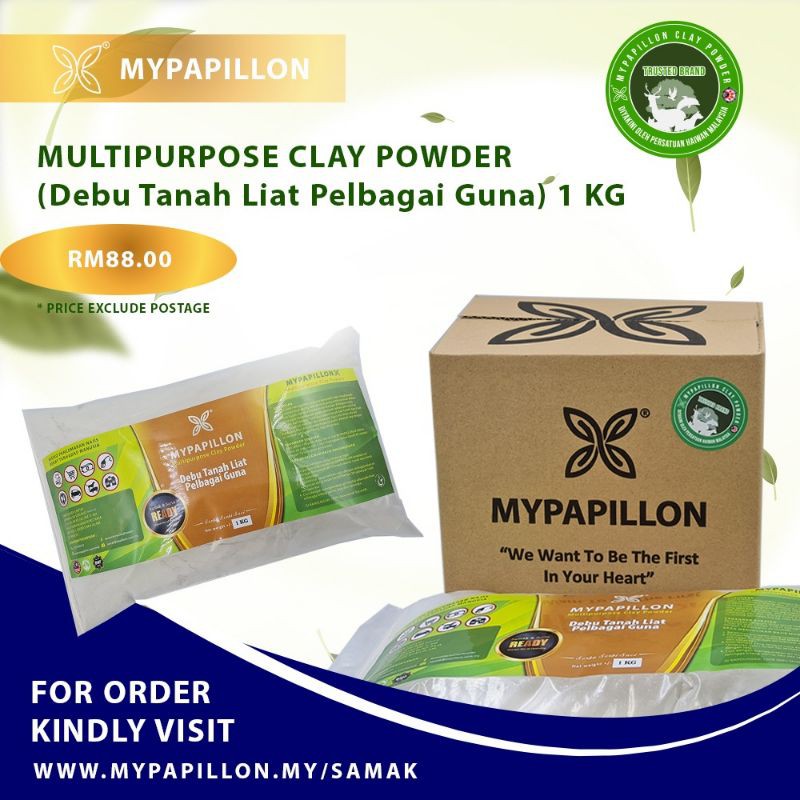 Samak Sertu - Debu Tanah Liat Pelbagai Guna - 1kg (Loose Pack) | Shopee ...