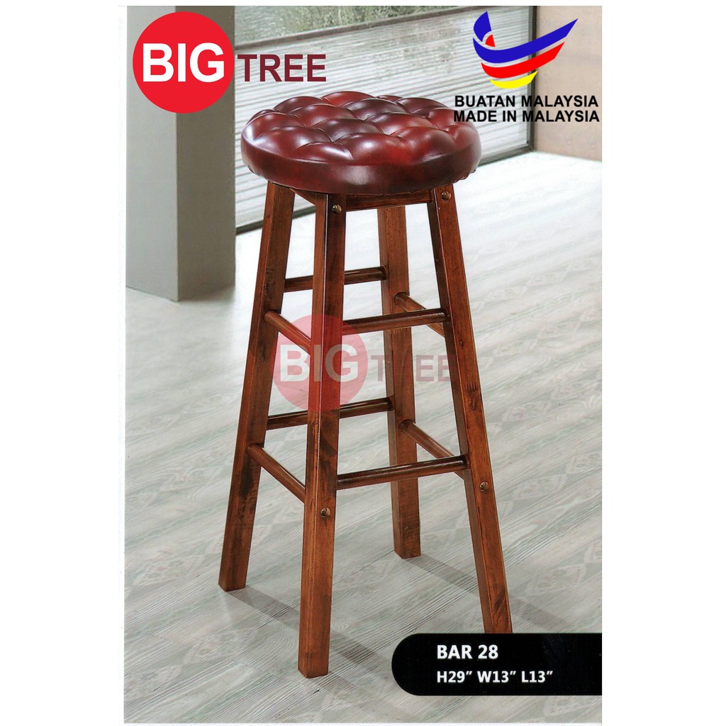 Big Tree 29" Round Bar Stool / 29 Inch Stool / Kerusi Kayu Tinggi ...