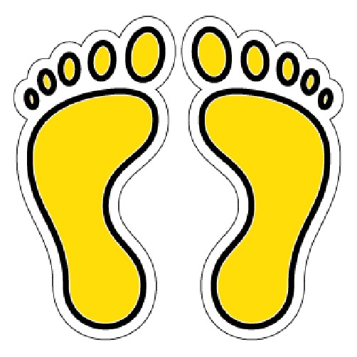 SOCIAL DISTANCING FOOT PRINT FLOOR LAMINATED SIGN STICKER 25X50MM ...