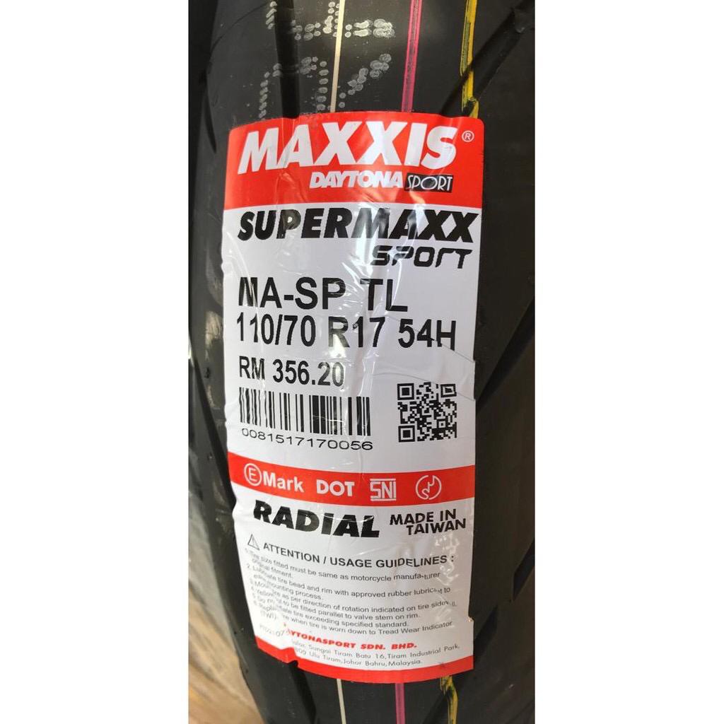 TYRE MAXXIS SUPERMAXX SPORT NEW (110 /70 x 17) | Shopee Malaysia