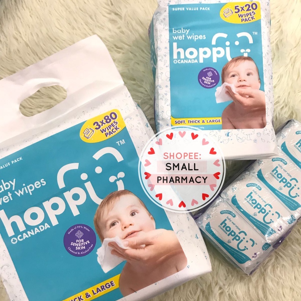 Hoppi Premium 99% Baby Water Wipes / Baby Wipes / Wet Wipes / Wet ...