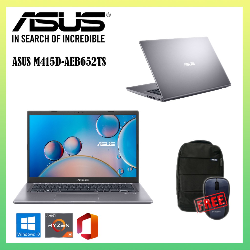 Asus M415D-AEB652TS 14'' FHD Laptop ( Ryzen 3 3250U/4GB/256GB SSD/ W10 ...