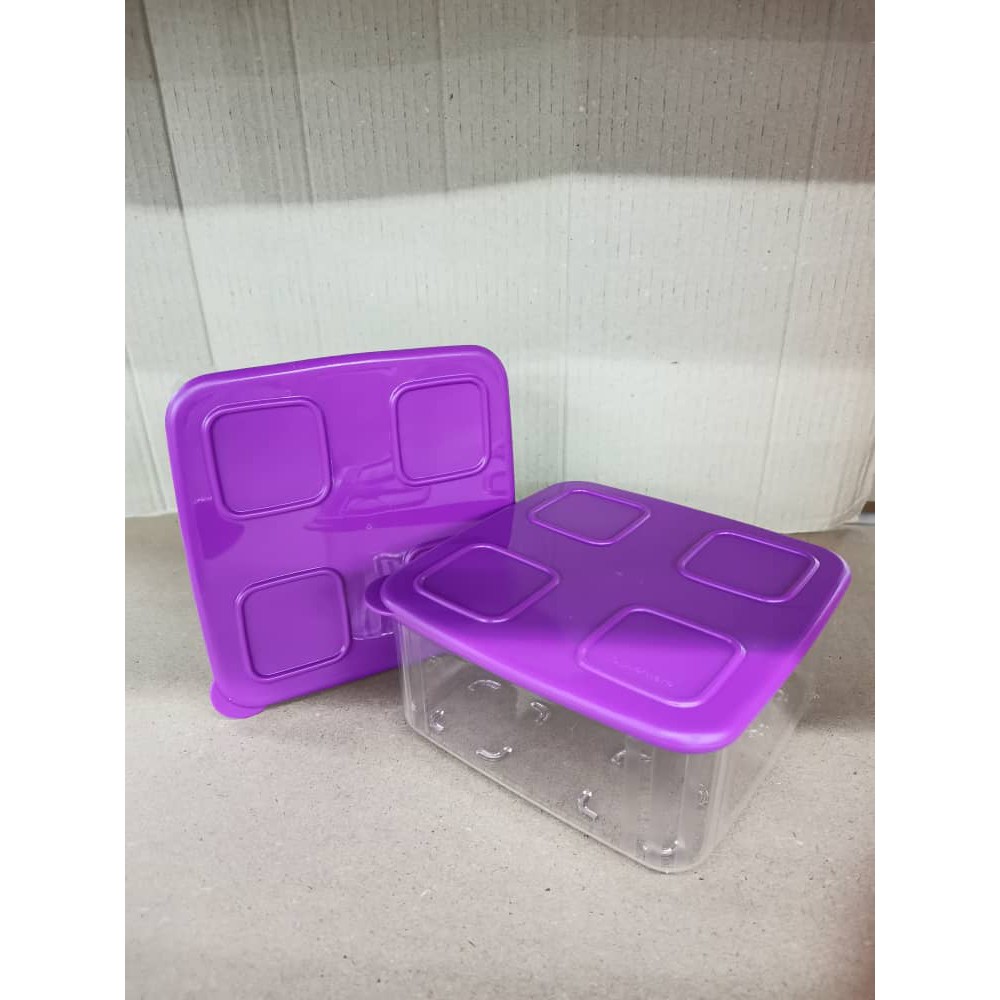 Tupperware Rectangular Clearmate Purple (2) 1L/1.6L | Shopee Malaysia