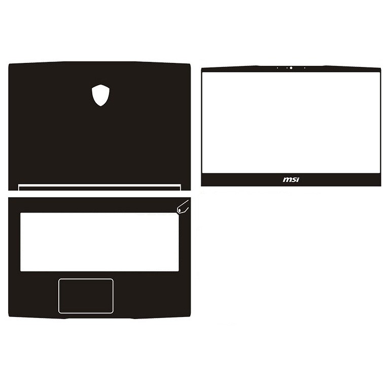 Laptop Black carbon fiber Vinyl Skin Sticker Cover For MSI GF63 GF65 ...