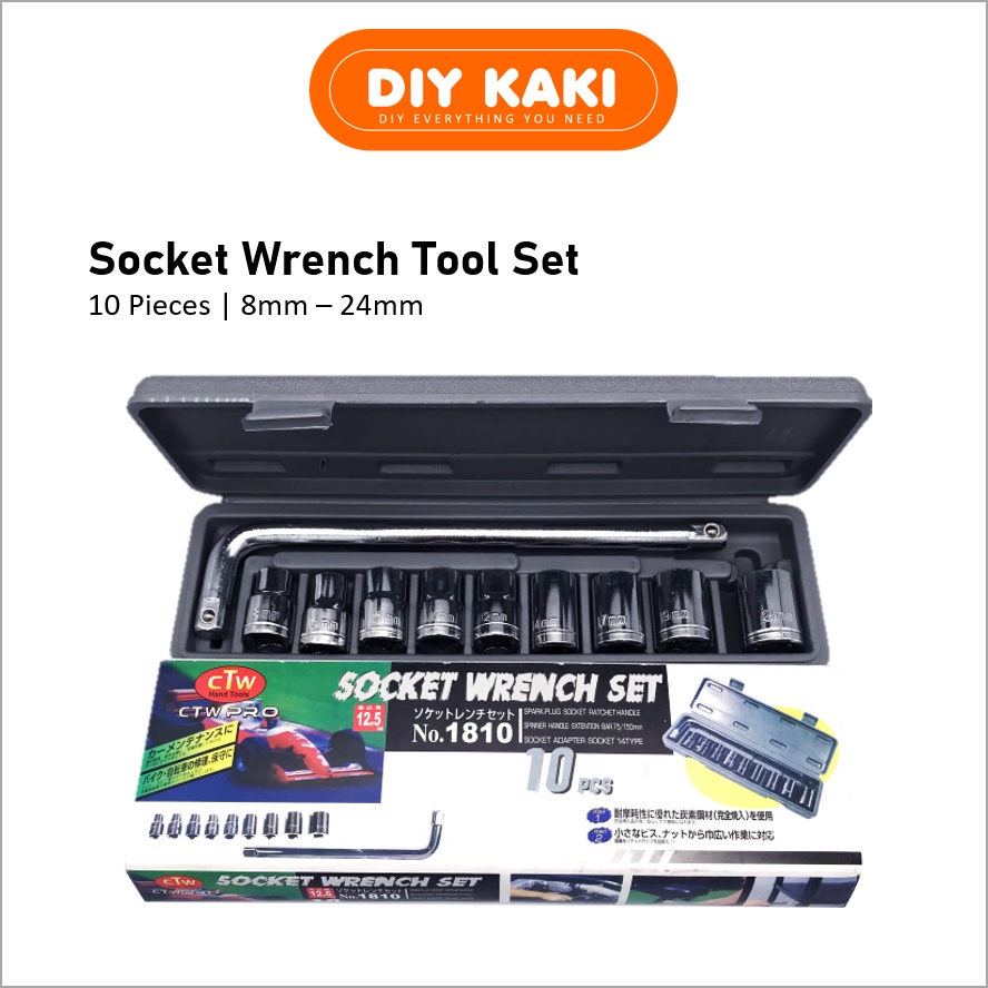 [10 PCS] 1/2" L Type Spanner Box Socket | Spanner Wrench Tools Set ...