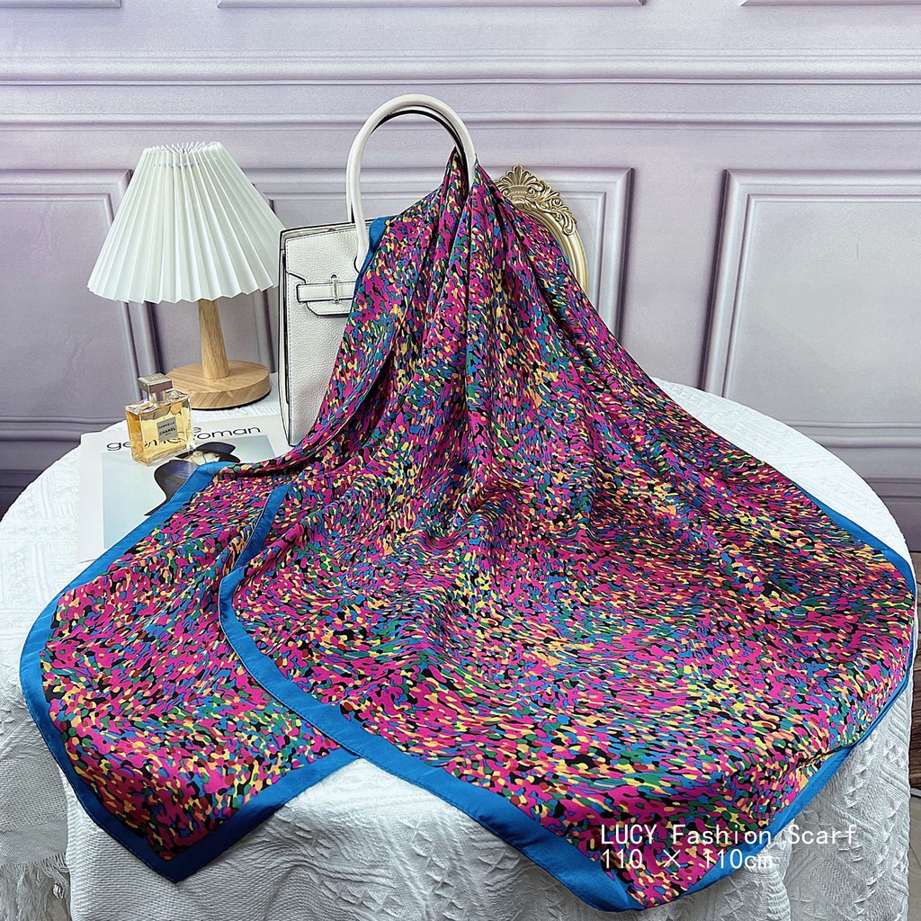 LUCY Fashion Scarf 110 × 110cm square scarf women's shawl printed scarf ...