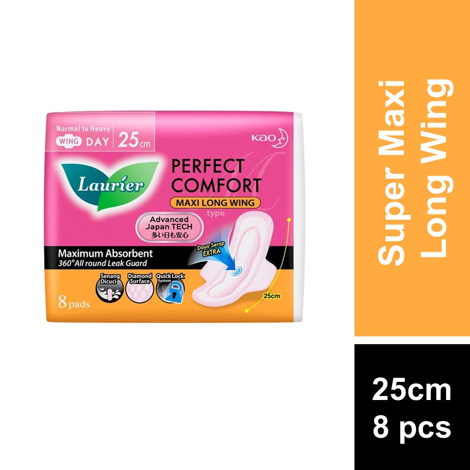 LAURIER Super Maxi Long Wing 25cm x 8s | Shopee Malaysia