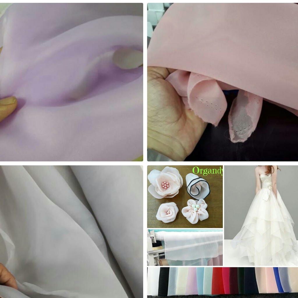KAIN ORGANDY / ORGANDI FABRIC FOR VEIL, WEDDING DRESS, TULLE, SKIRTS ...