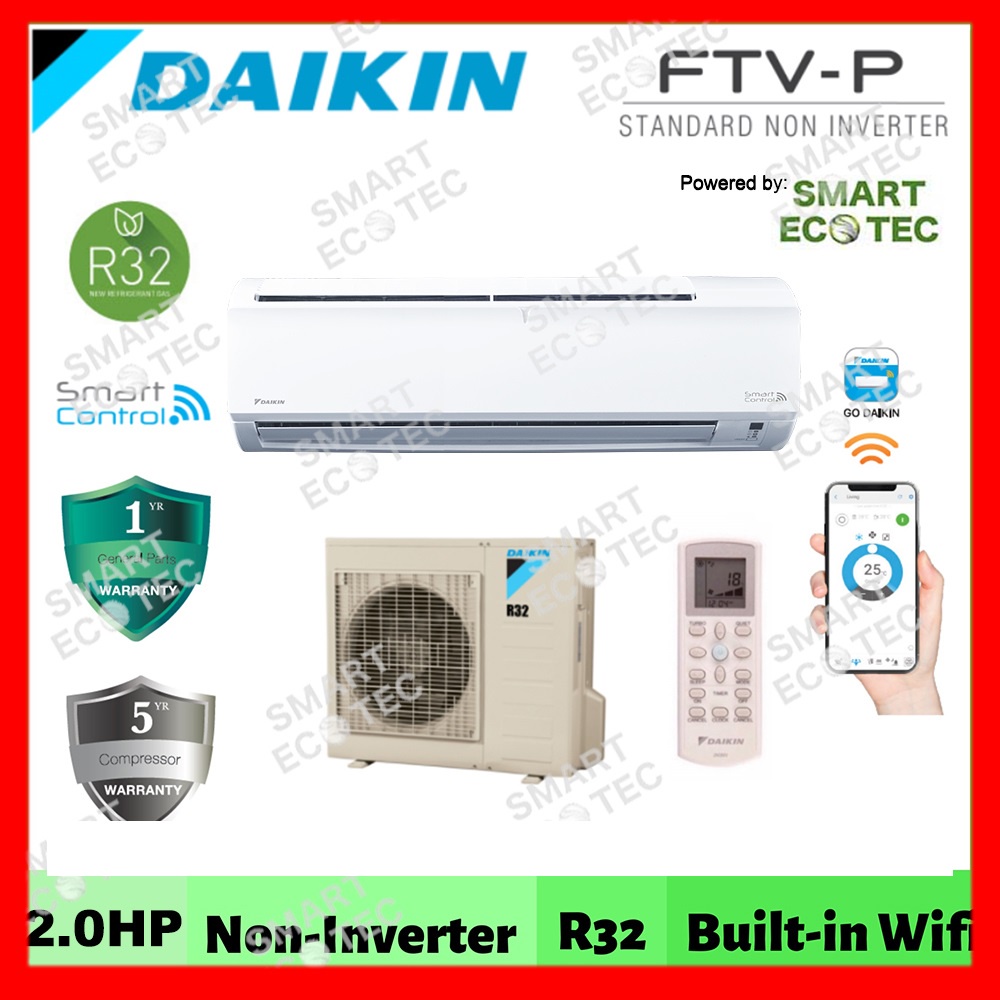(WI-FI) Daikin R32 P-Series Wall Mounted Non-Inverter 2HP FTV50P/ 2.5HP ...