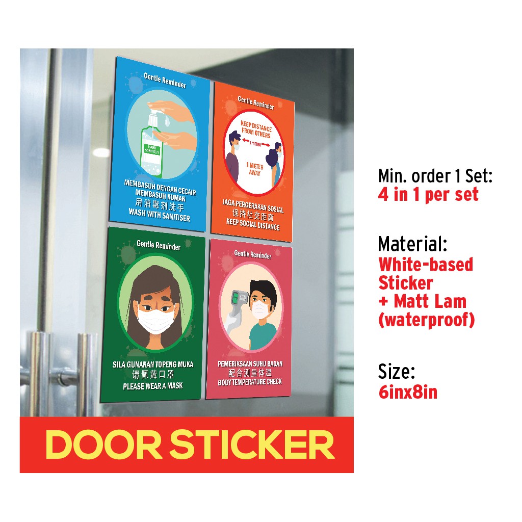 STICKER FOR KEEP DISTANCE (DOOR) | Shopee Malaysia