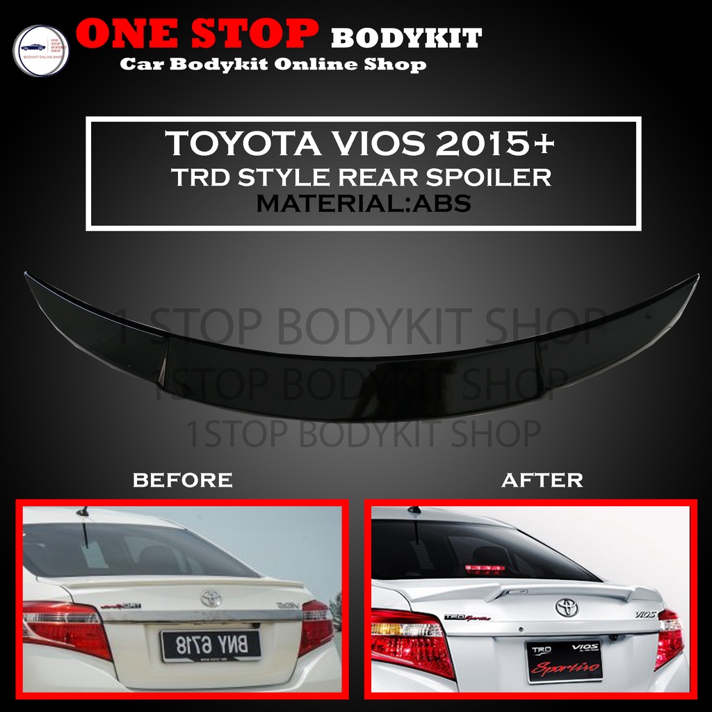 TOYOTA VIOS 2013-2017 TRD TRD-V2 TD-V2 STYLE REAR TRUNK SPOILER ...