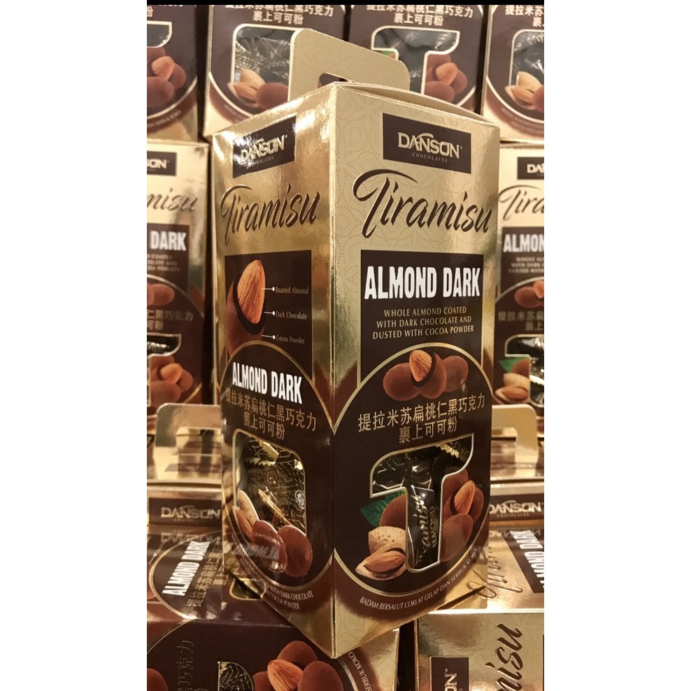 Danson Tiramisu Almond Coated Dark Chocolate 180g Box | Shopee Malaysia