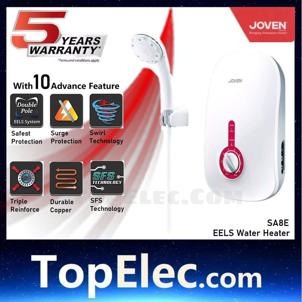 Joven SA8E Water Heater With Built-In EELS System and Surge Protector ...