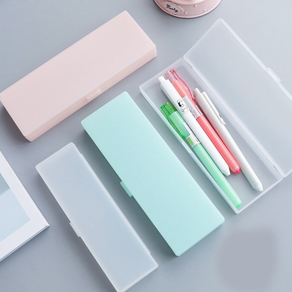 Cute Clear Plastic Pencil Case Pen Box Student School Stationery With ...