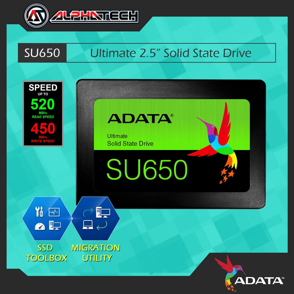 Adata SU650 Ultimate Solid State Drive, 2.5" SATA, 3D NAND | Shopee ...