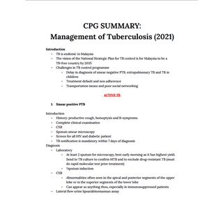 CPG Summary: Management of Tuberculosis (2021) | Shopee Malaysia