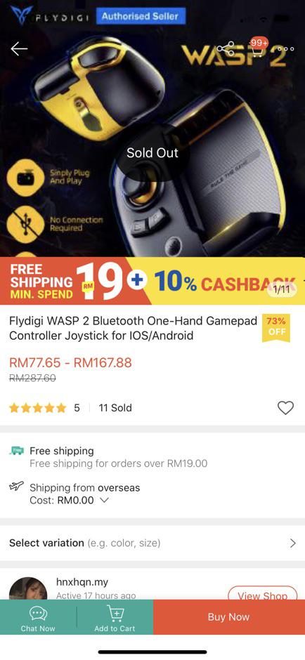 Flydigi WASP 2 Bluetooth One-Hand Gamepad Controller Joystick for IOS/Android | Shopee Malaysia