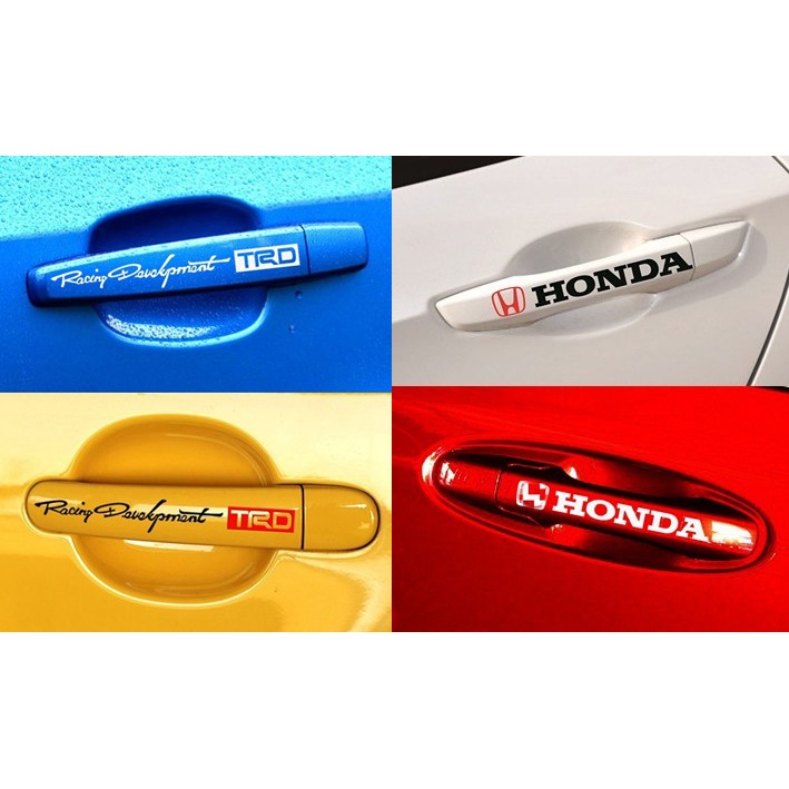 Racing Development TRD Reflective Car handle Stickers Honda Door Handle ...