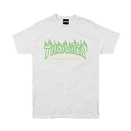 Thrasher Green Outline Flame T-Shirt | Shopee Malaysia