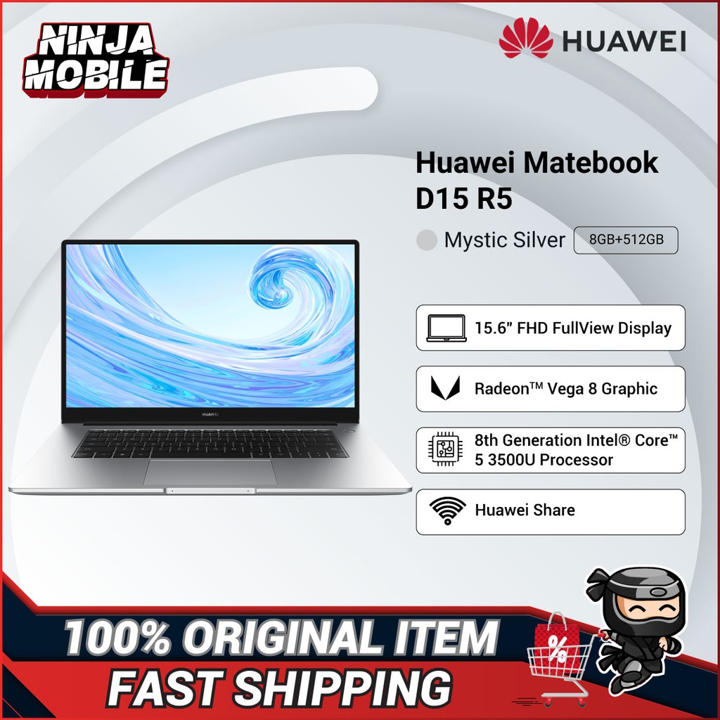 Huawei Matebook D15 R5 /BOH-WAQ9R (8GB RAM+256GB SSD+1TB HDD) Original ...