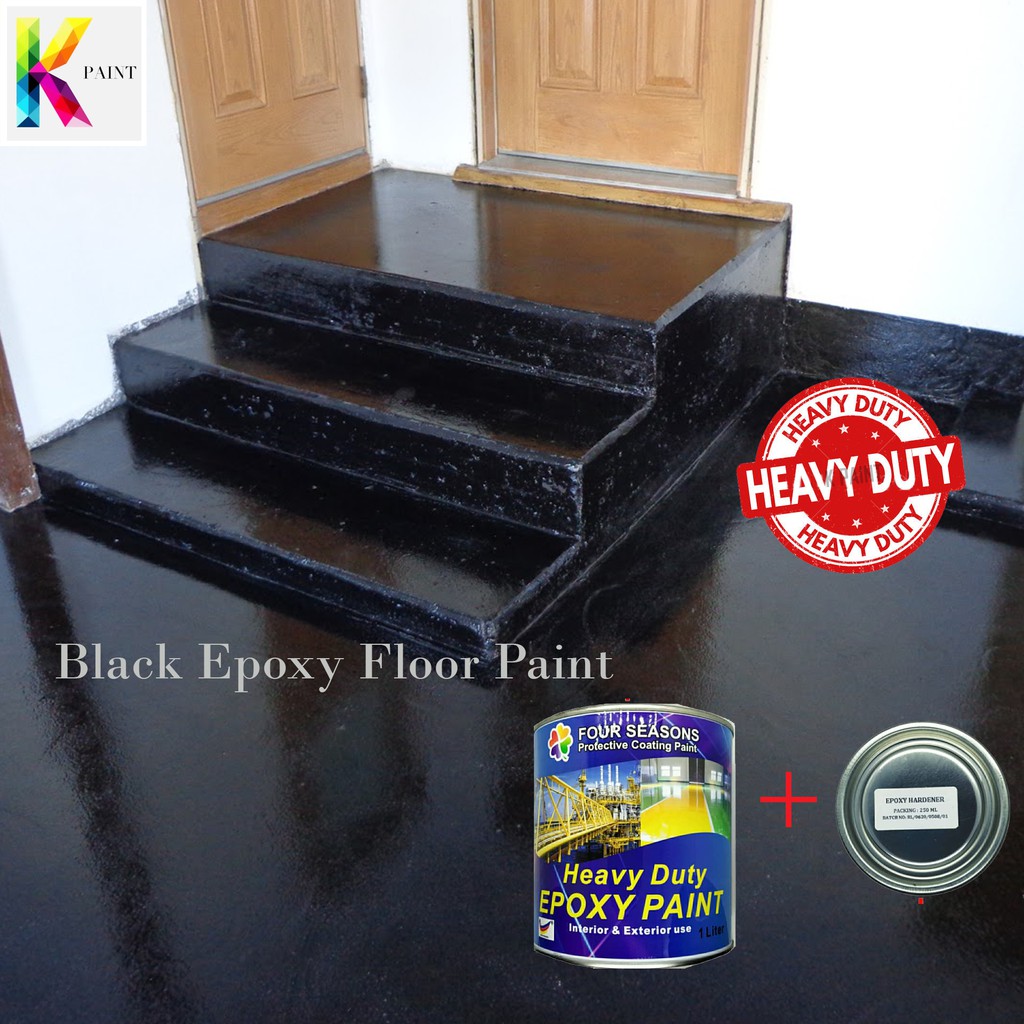 Black Epoxy Floor Paint 1L/5L heavy duty epoxy floor paint | Shopee ...