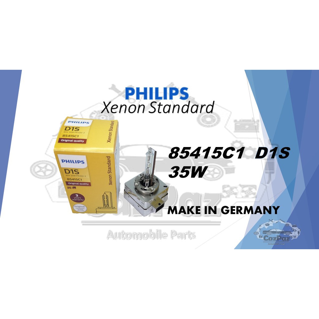 Original PHILIPS Xenon Standard D1S (85415C1) HID Light Bulb | Shopee ...