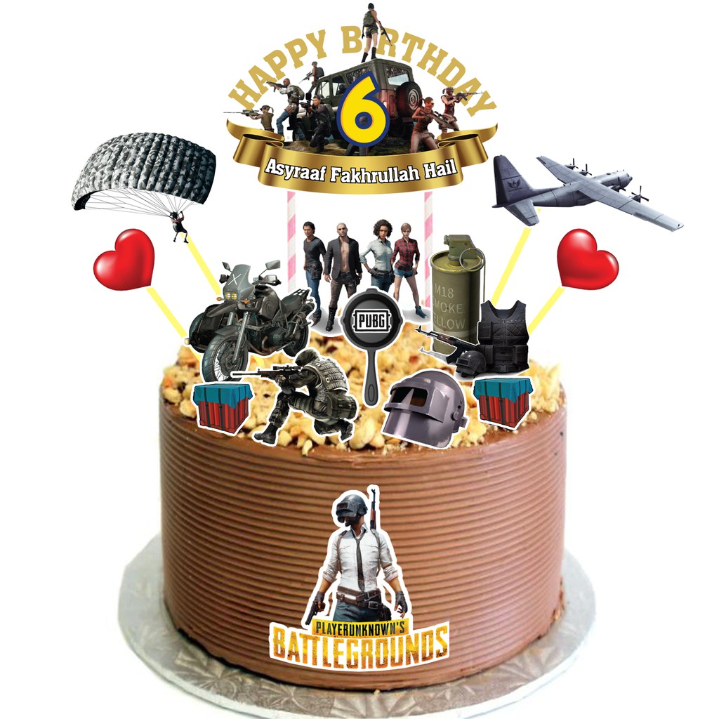 PUBG High Quality Paper Cake Topper Kek Cake Decor Cupcake Topper ...