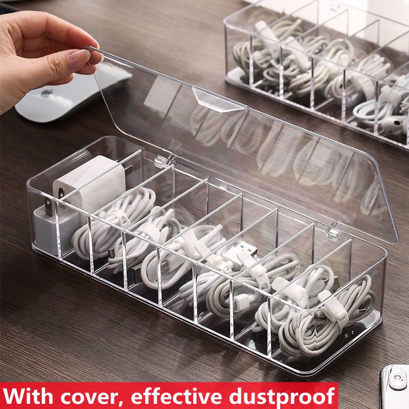 Dust-proof belt cover data cable box hub storage box desktop data cable ...