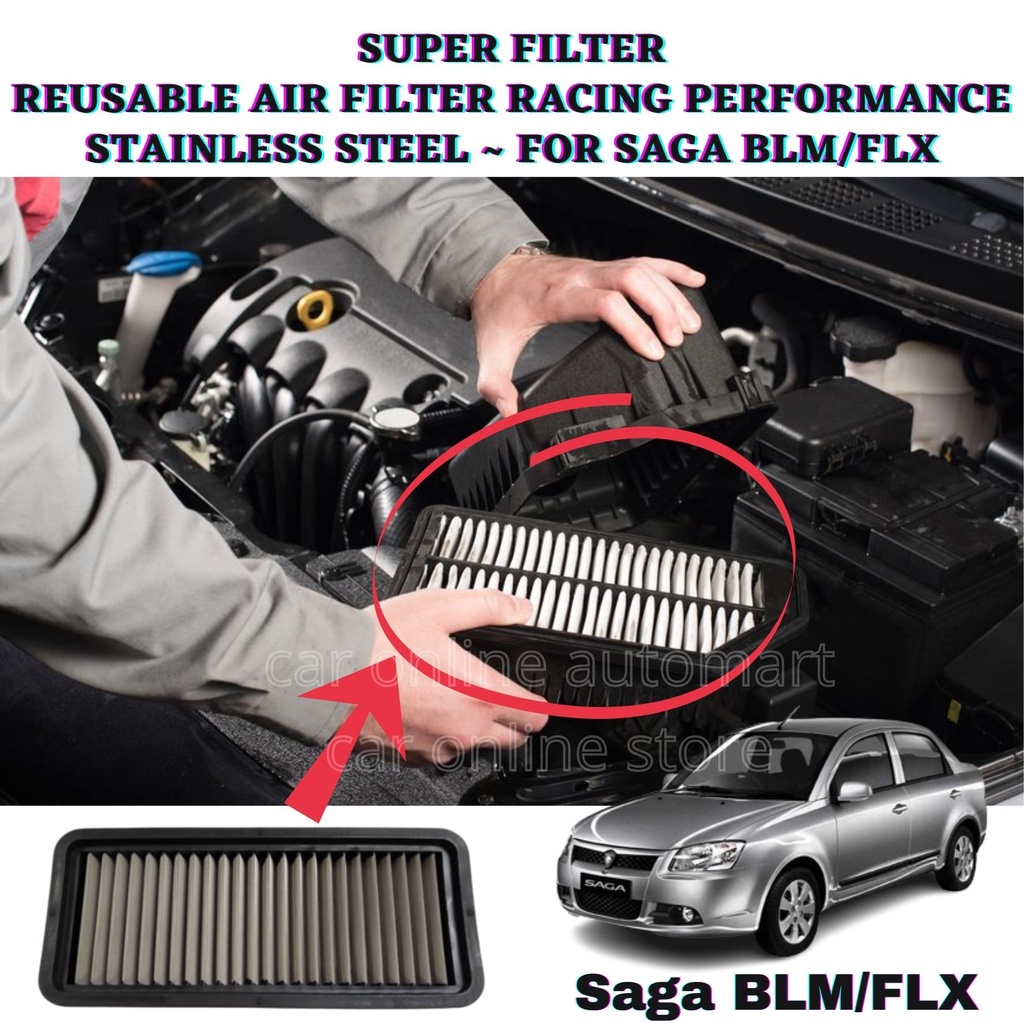 PROTON SAGA BLM/FLX HIGH RACING PERFORMANCE REUSABLE AIR FILTER ...