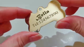 Custom Engrave Tag Kucing Dog Cat Name Tag Pendant Loket Ukir Pet ID ...